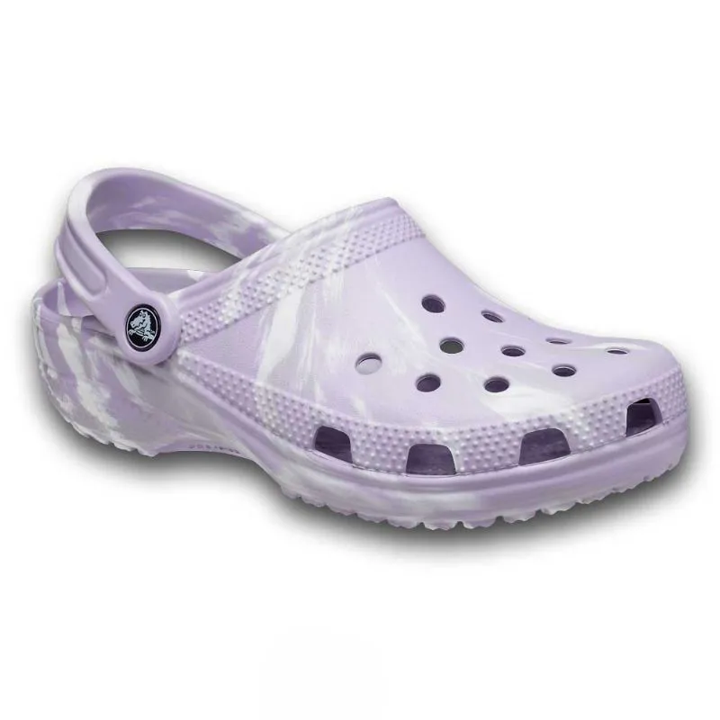 Crocs Classic Marbled Clog in Lavendar
